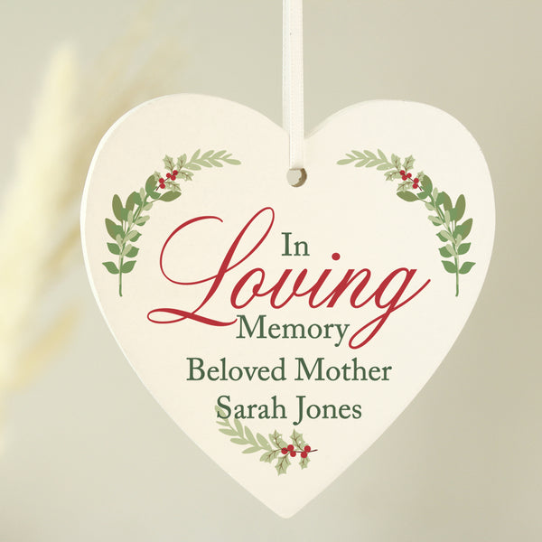 Personalised In Loving Memory Wooden Heart Decoration – LOROS Online